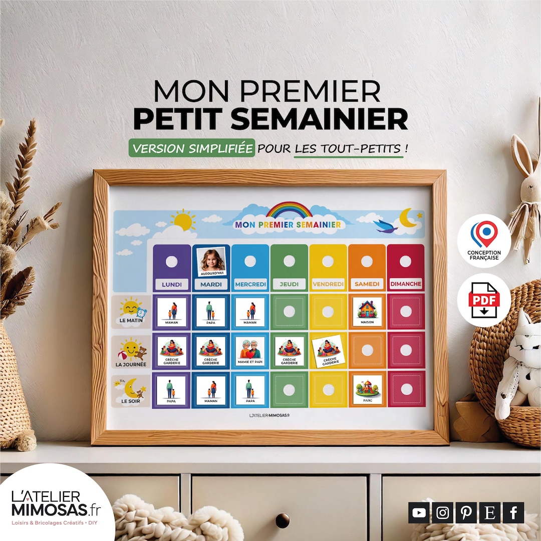 Mon Premier Semainier enfant à imprimer Version simplifiée pour les ...