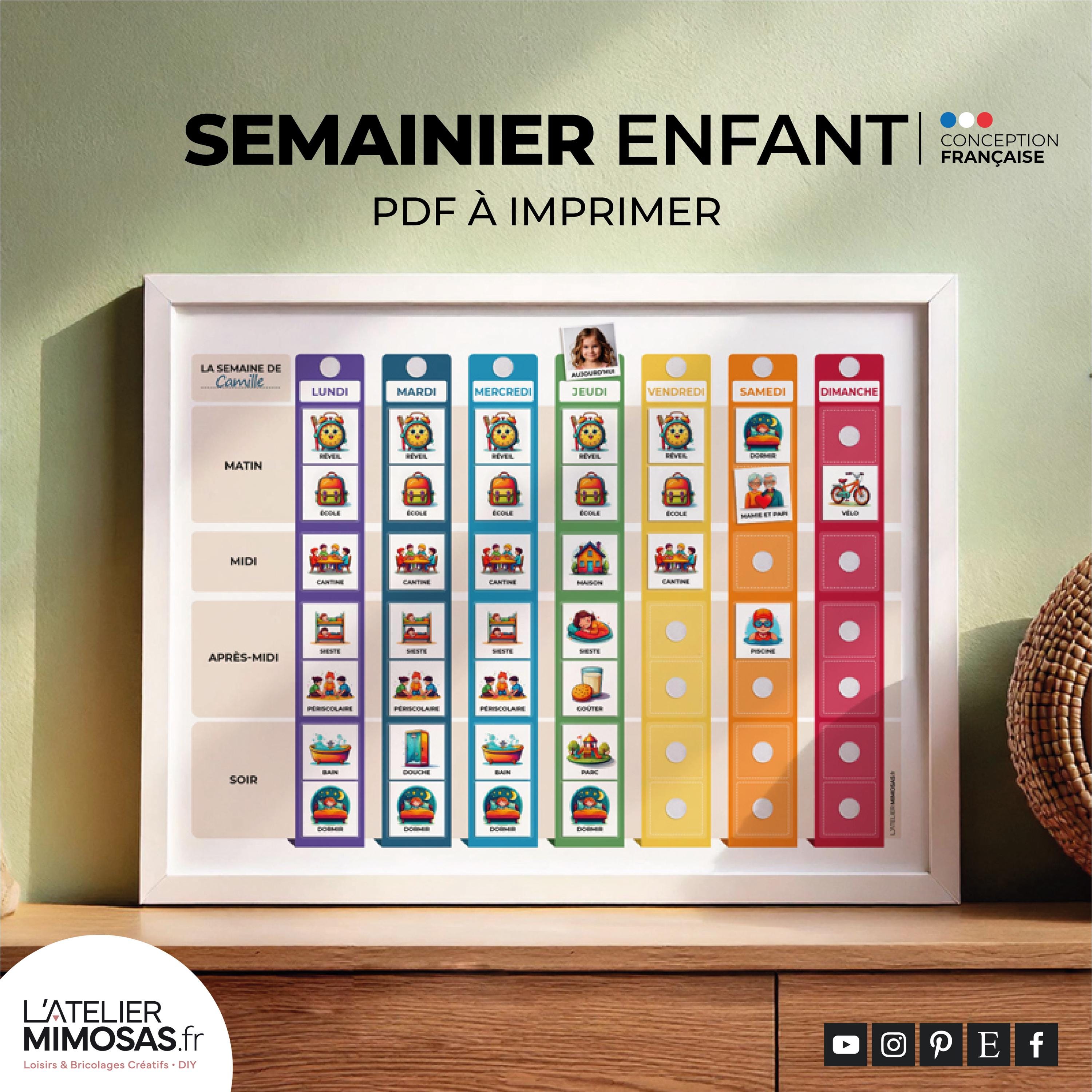 Semainier enfant à imprimer - - Agenda de la semaine Montessori - Etsy ...