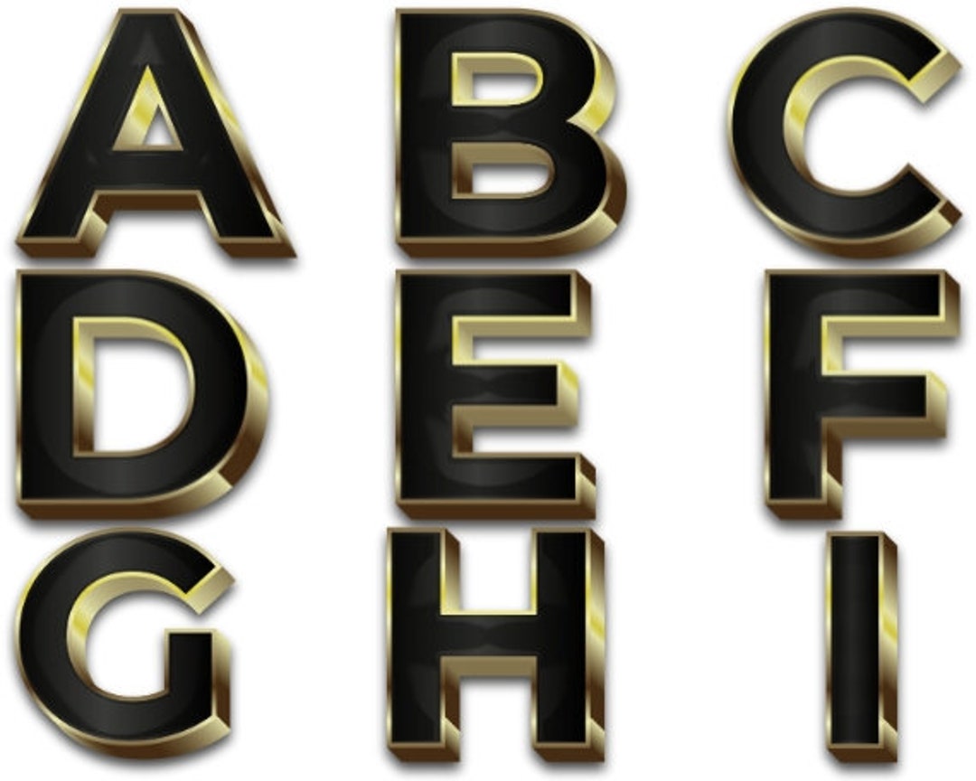3D Elegant Black Alphabet Letter A-Z, Alphabet Set, Png, Jpg, Alphabet ...