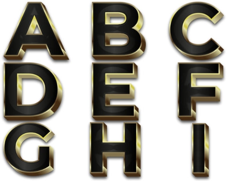 3D Elegant Black Alphabet Letter A-Z, Alphabet Set, Png, Jpg, Alphabet ...