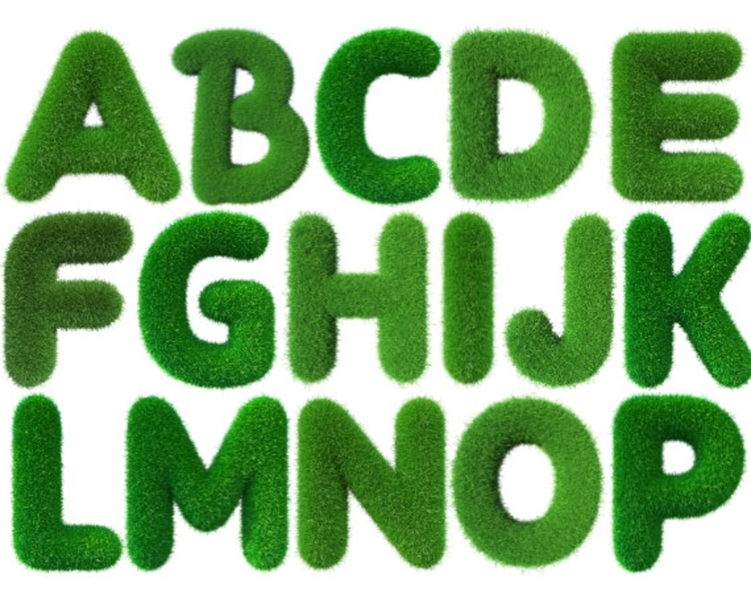 Grass Font A-Z Letter Green Alphabet Set Png, Jpg, Alphabet Png ...