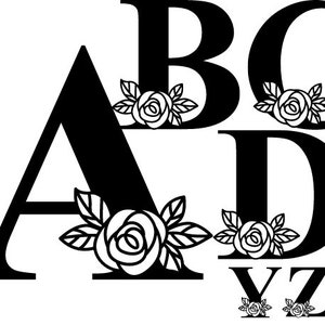 Letter A to Z Rose Monogram Alphabet Set Png, Jpg, Alphabet Clipart ...
