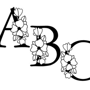Letter A to Z With Flowers Png, Jpg, Digital, Clipart Bundle, Flower ...