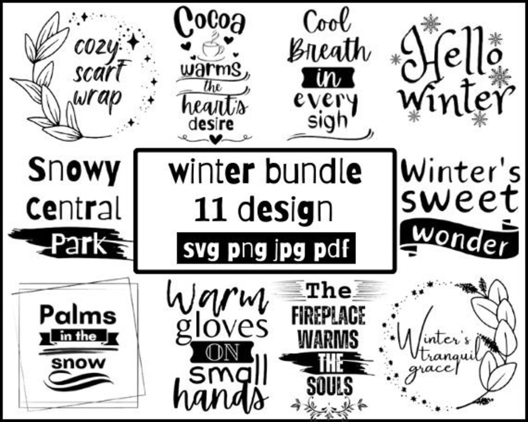 Winter Bundle Svg,winter Quote,winter Quote Bundle,bundle Svg,svg Files ...