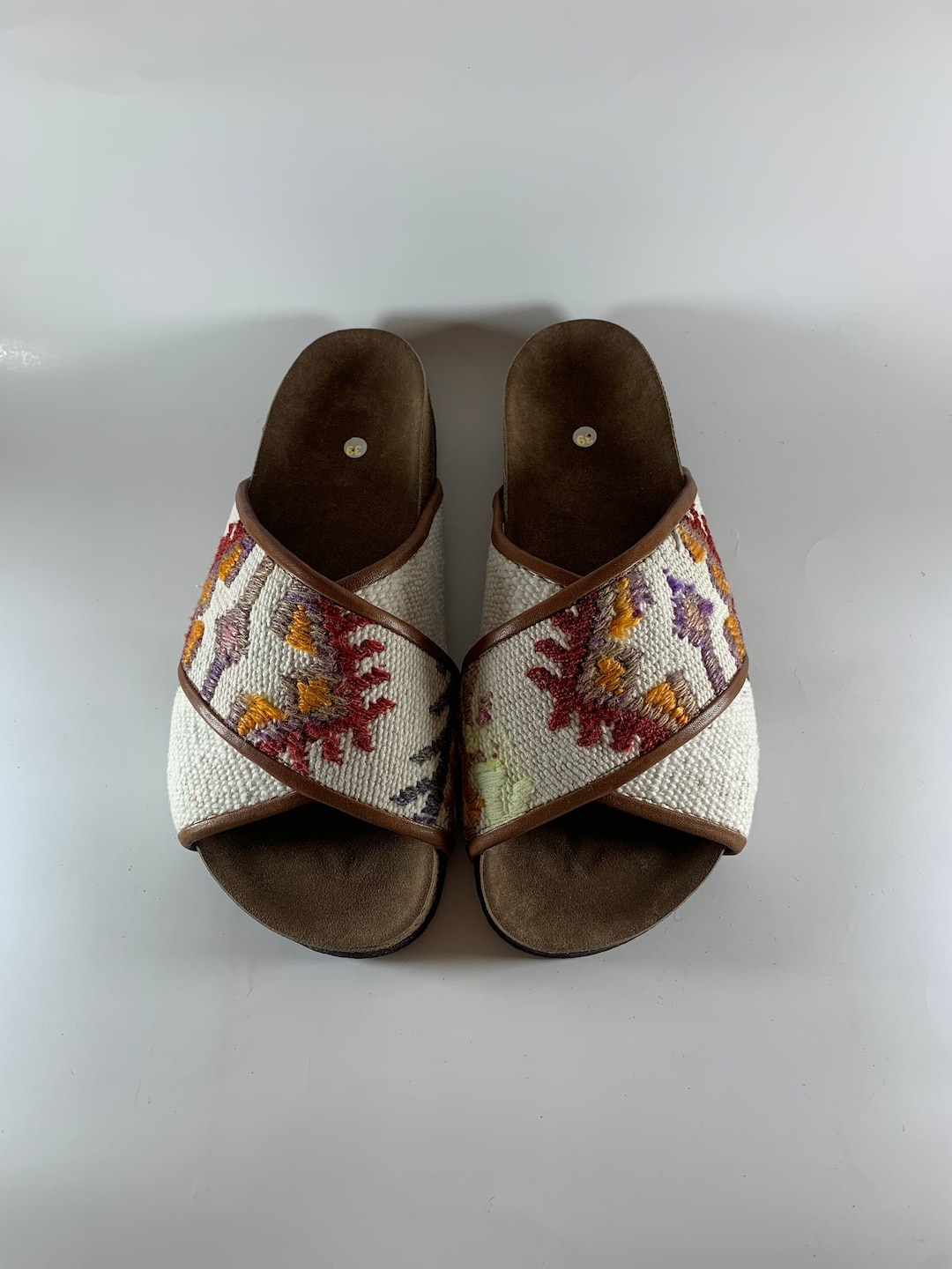Unique Traditional Turkish Kilim Women's Slippers Handcrafted Artisan ...