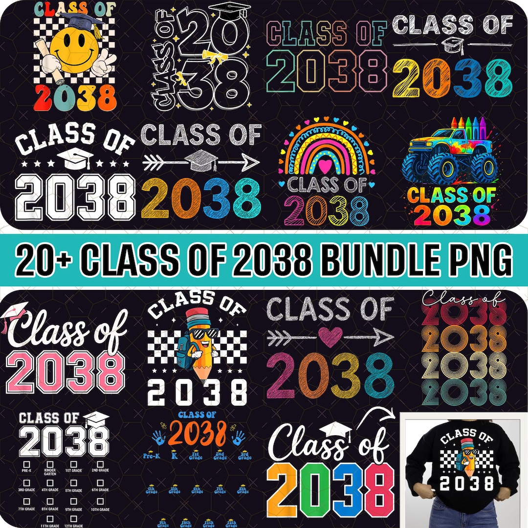 Future Graduates Class of 2038 Png Bundle, Future Senior Back to School ...