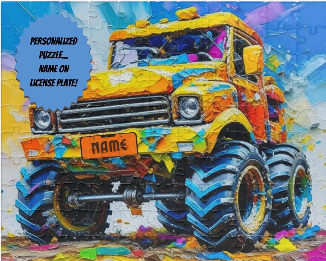 Personalized Monster Truck Puzzle (110-piece), Monster Truck Party ...
