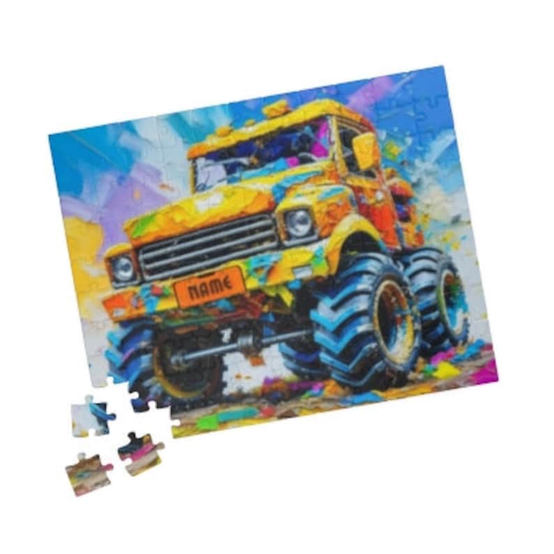 Personalized Monster Truck Puzzle 110-piece, Monster Truck Party Favor ...