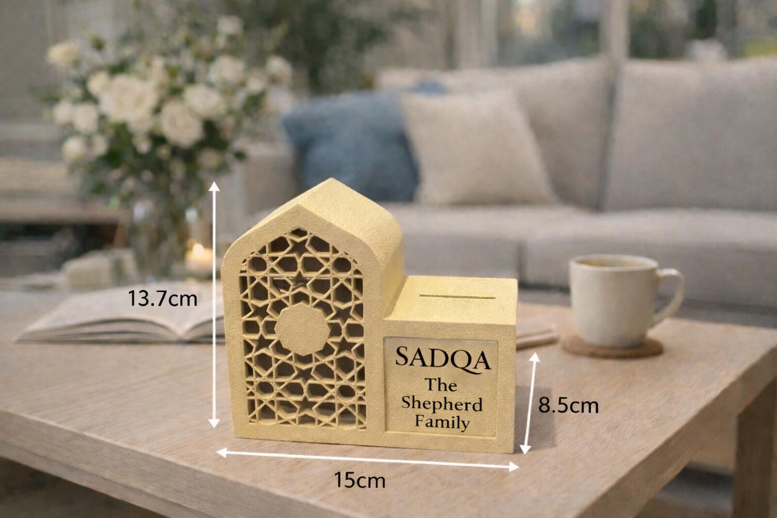 Ramadan Decor Personalised Sadaqah Box | Islamic Home Decor | Eid Gift ...