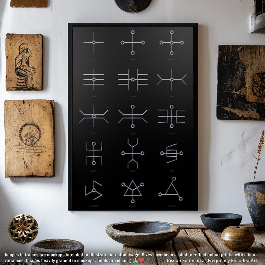 Bashar Sacred Circuits Poster Vertical | 15 Glyphs Bashar | Custom Spiritual Art, Sacred ...