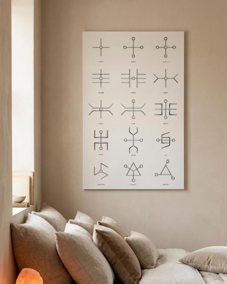Bashar Sacred Circuits Poster | 15 Glyphs Spiritual Vertical Art Print ...