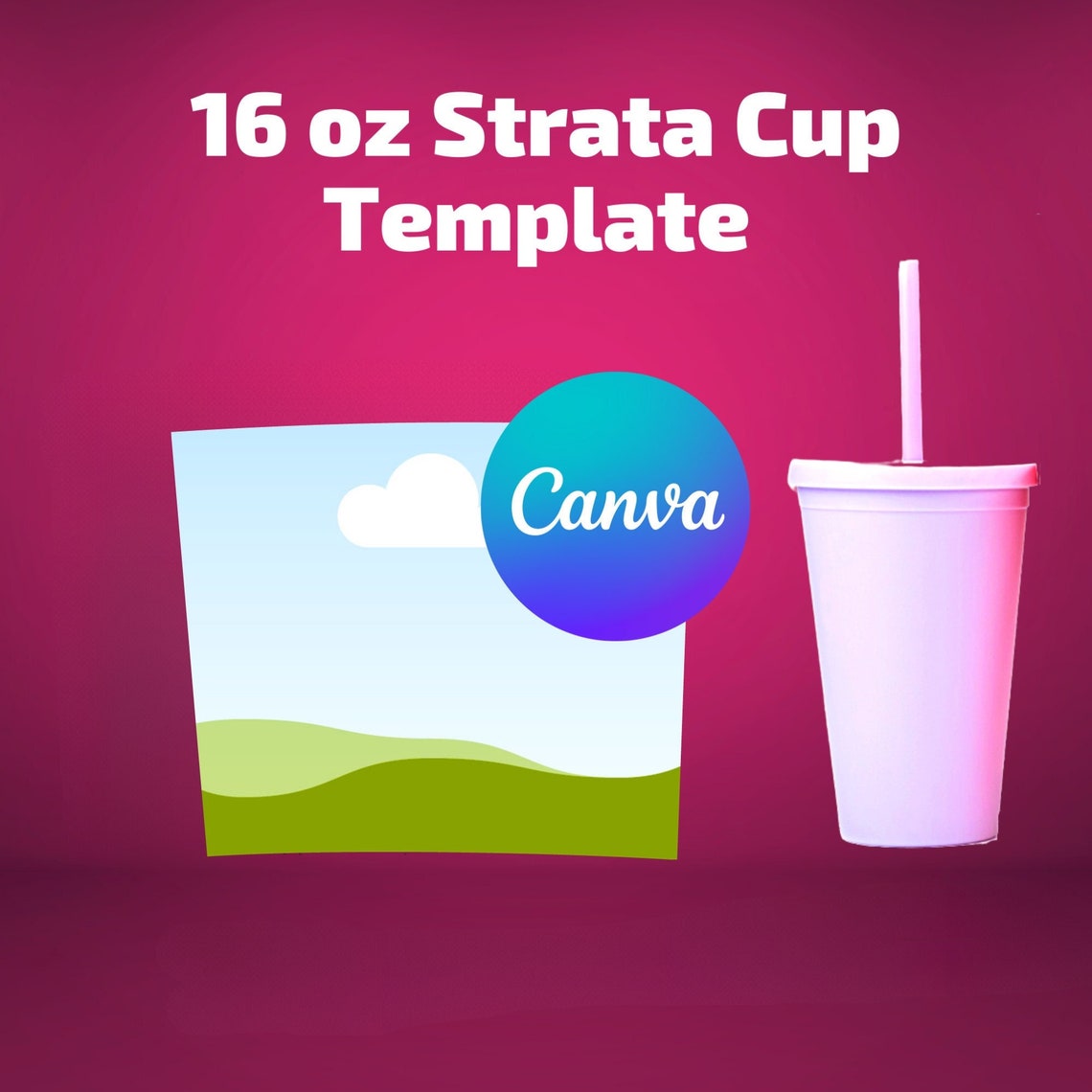 16 Oz Strata Cup Tumbler Template, Sublimation Full Wrap (canva PDF) - Etsy