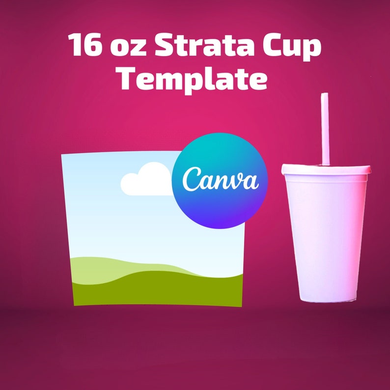 16 Oz Strata Cup Tumbler Canva Template PDF Sublimation Full Wrap ...