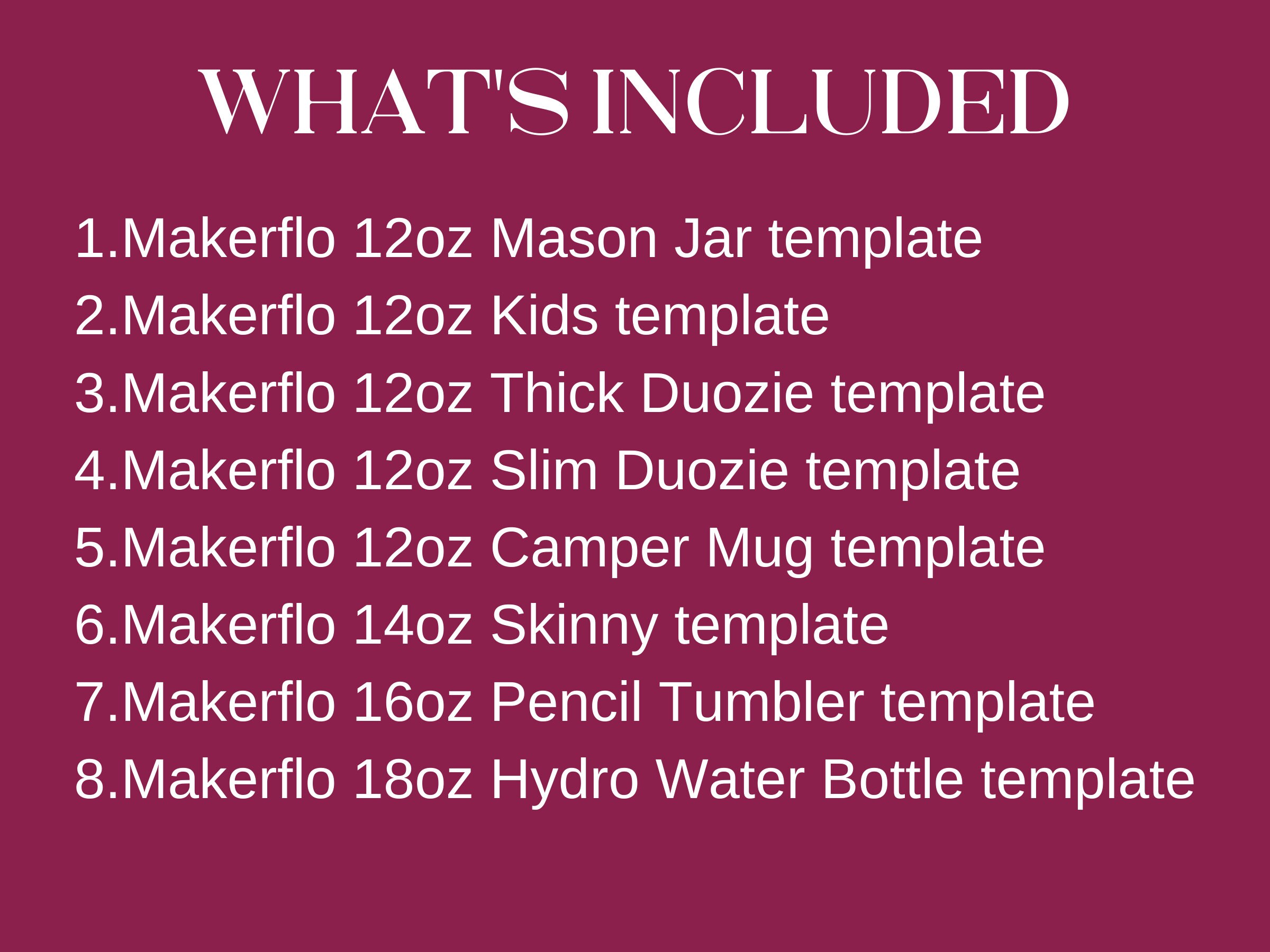 Makerflo Tumbler Template Bundle, Sublimation SVG PNG PDF - Etsy