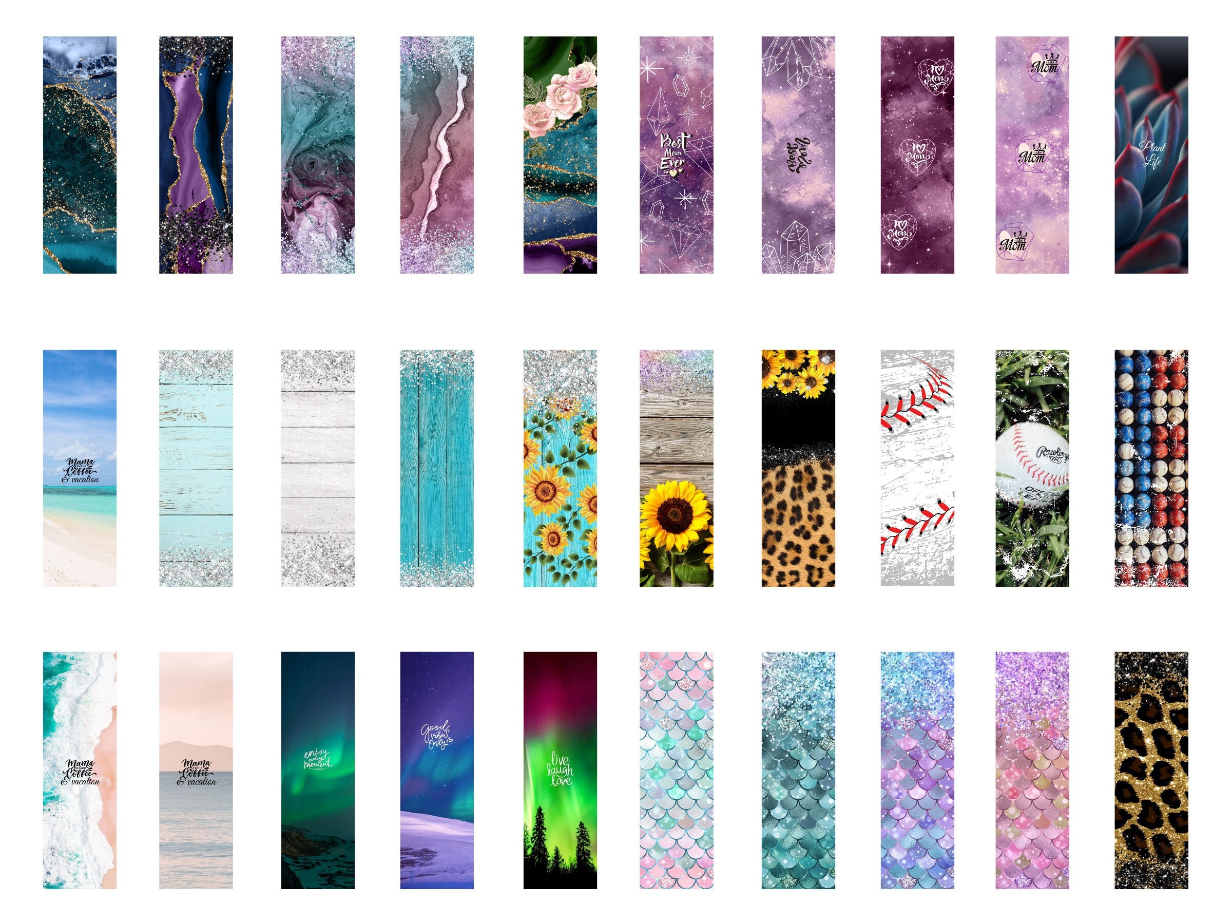 Pen Wrap Bundle #1 Custom Pens PNG Full Wrap Epoxy Pens Sublimation ...