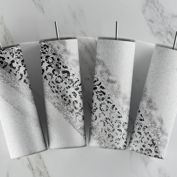 Silver Cheetah Glitter Png - Etsy