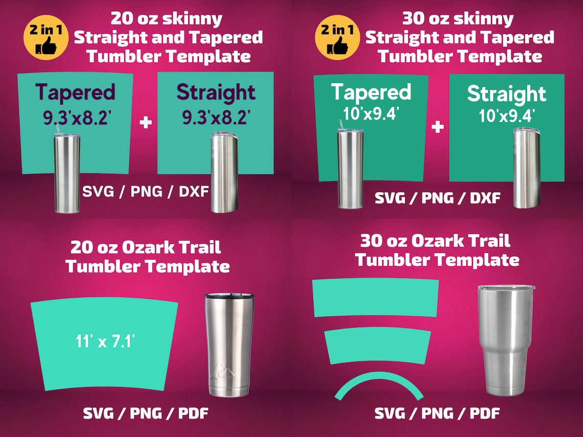Tumbler Sublimation Templates Bundle: SVG, PNG, PDF (digital Download ...