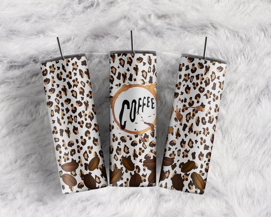 Leopard Coffee Tumbler Coffee Beans Coffee Addiction Coffee Lover ...