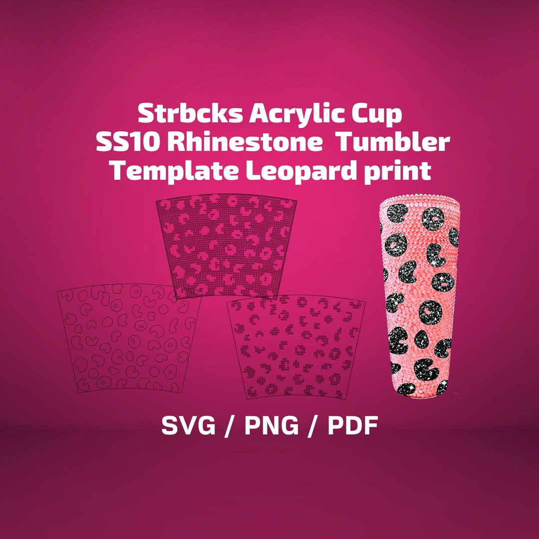 Leopard Print Seamless Rhinestone Template Strbcks Acrylic Cup - Etsy
