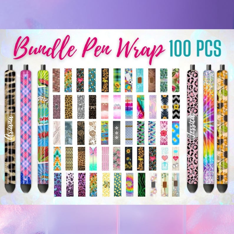 Pen Wrap Bundle #2 Custom Pens PNG Full Wrap Epoxy Pens Sublimation ...