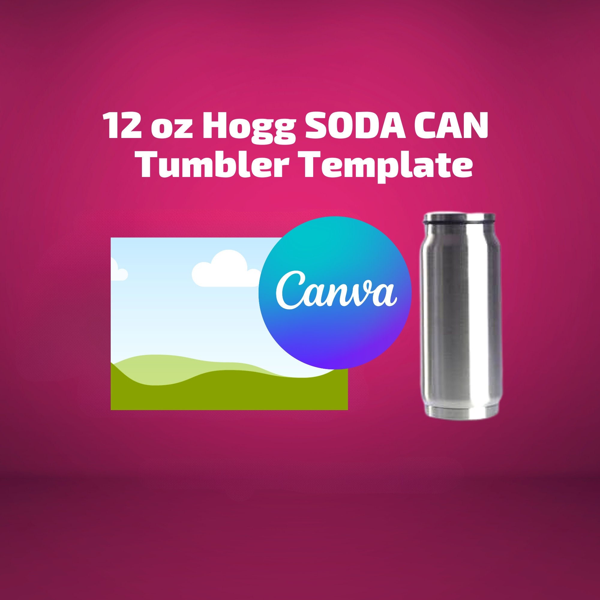 Canva Hogg 12 Oz Soda Can Tumbler Canva Template PDF Sublimation Wrap ...