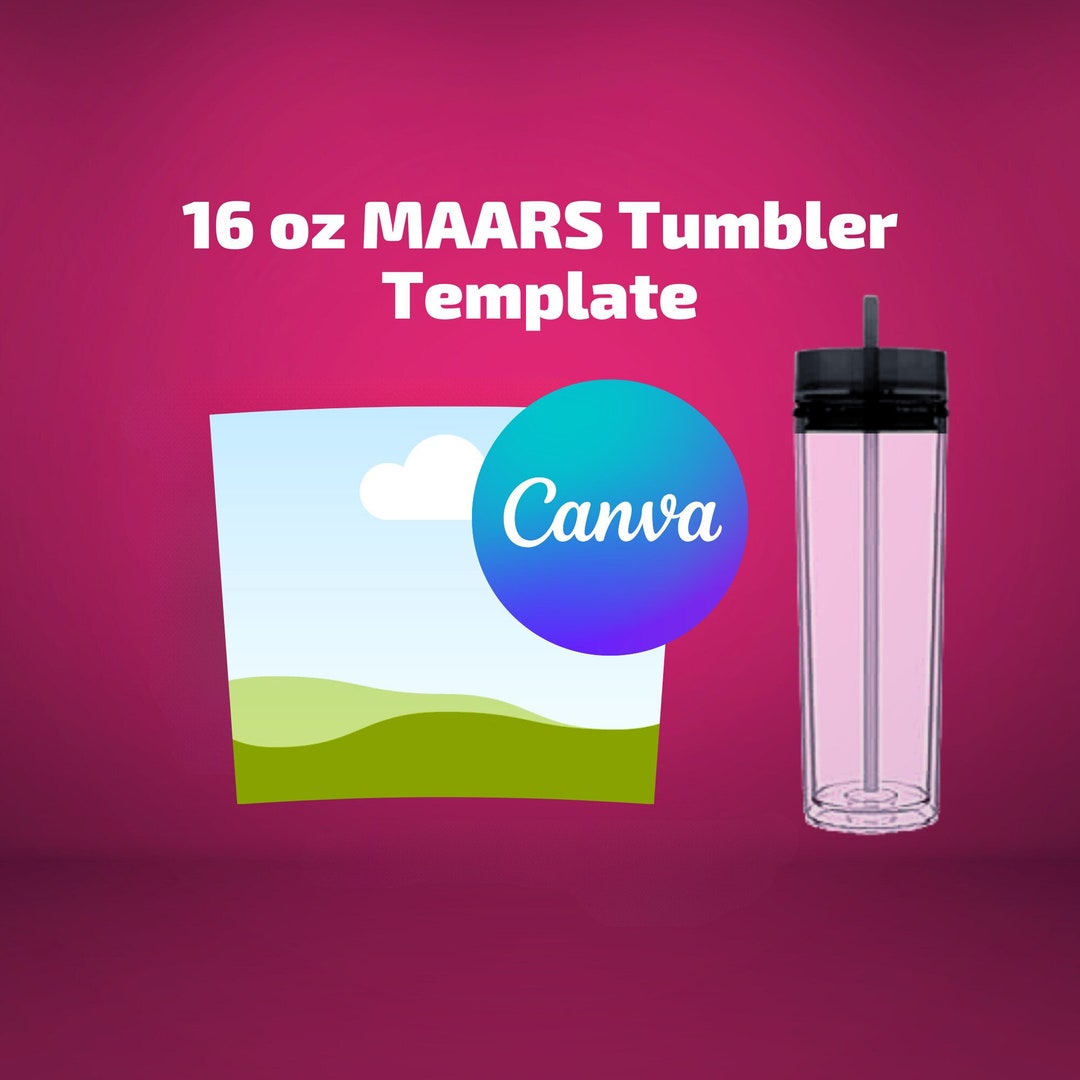 Maars 16 Oz Tumbler Canva Template PDF Sublimation Wrap Tumbler Design Canvas Template - Etsy