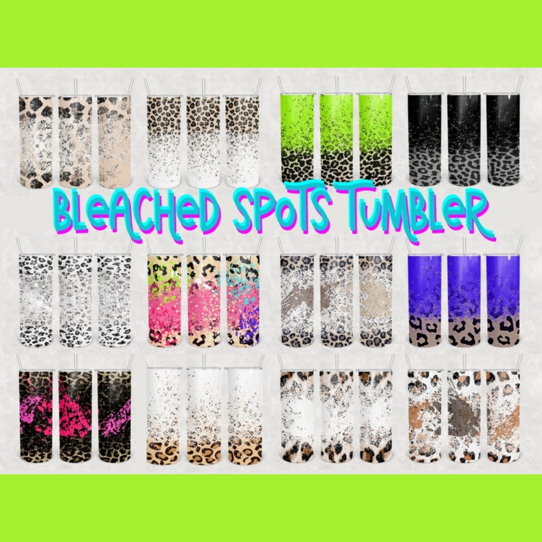 Bleached Spots Design Bundle 20 Oz Skinny Tumbler Leopard Print ...