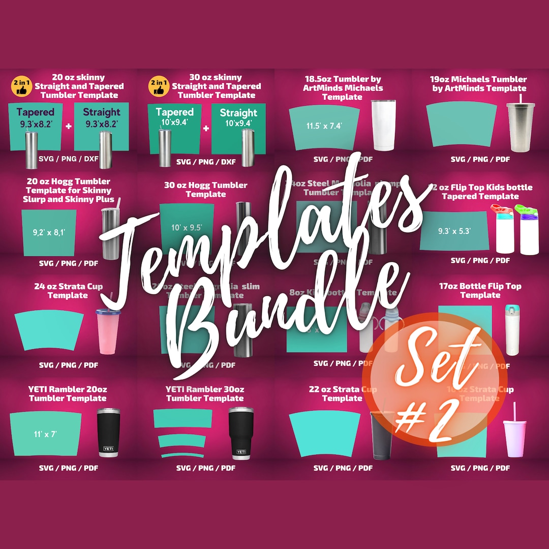Tumbler Template Bundle, Sublimation Designs (SVG, PNG, PDF) - Etsy