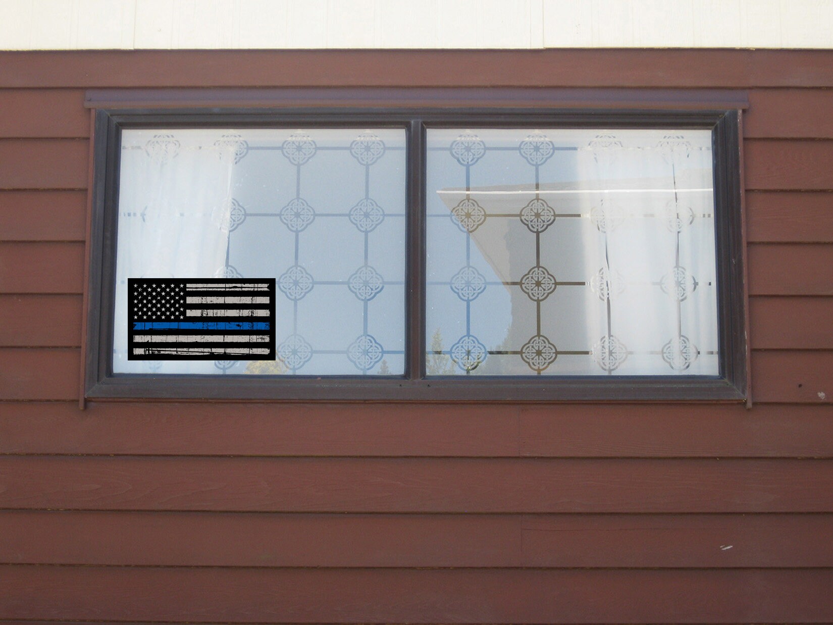 Thin Blue Line Distressed American Flag Vinyl Decal (choose Size) - Etsy