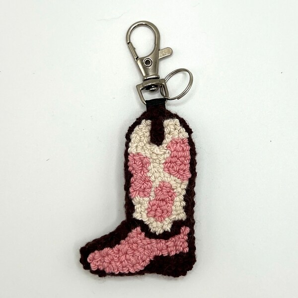 Cowgirl Boot Keychain - Etsy