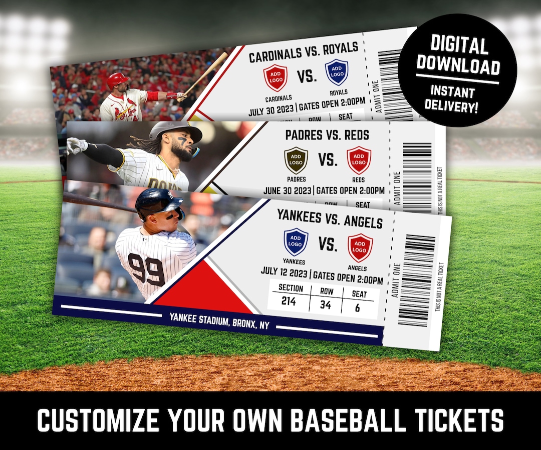 Customized Replica Baseball Ticket Gift Perfect Way to Give Digital ...
