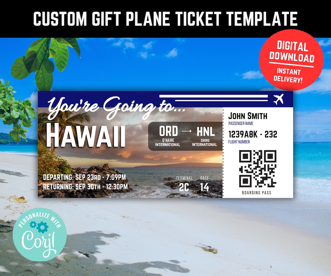 Customized Plane Ticket Gift Perfect Way to Give Plane Tickets as a ...
