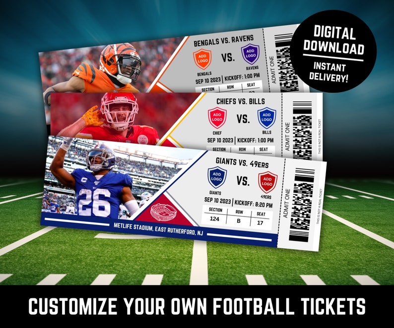 Customized Replica Football Ticket Gift Perfect Way to Give - Etsy
