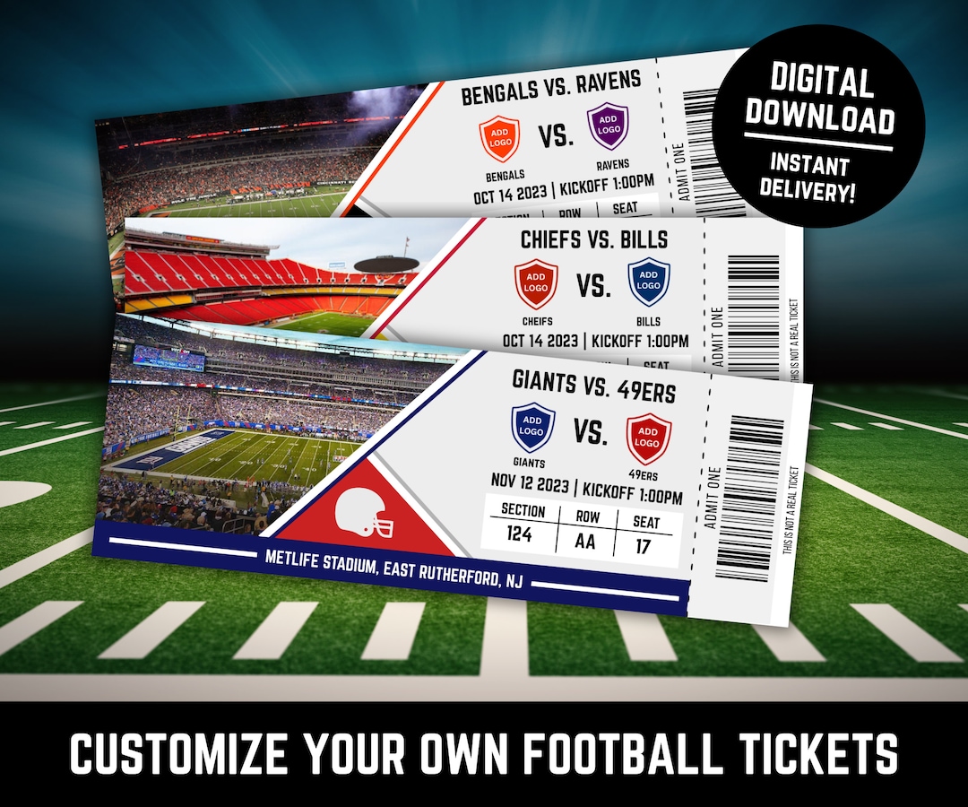 Customized Replica Football Ticket Gift Perfect Way to Give Digital ...