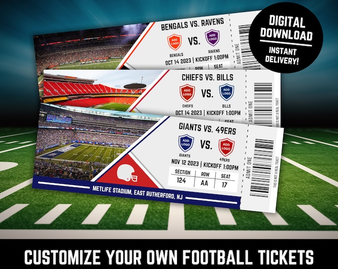 Customized Replica Football Ticket Gift Perfect Way to Give Digital ...
