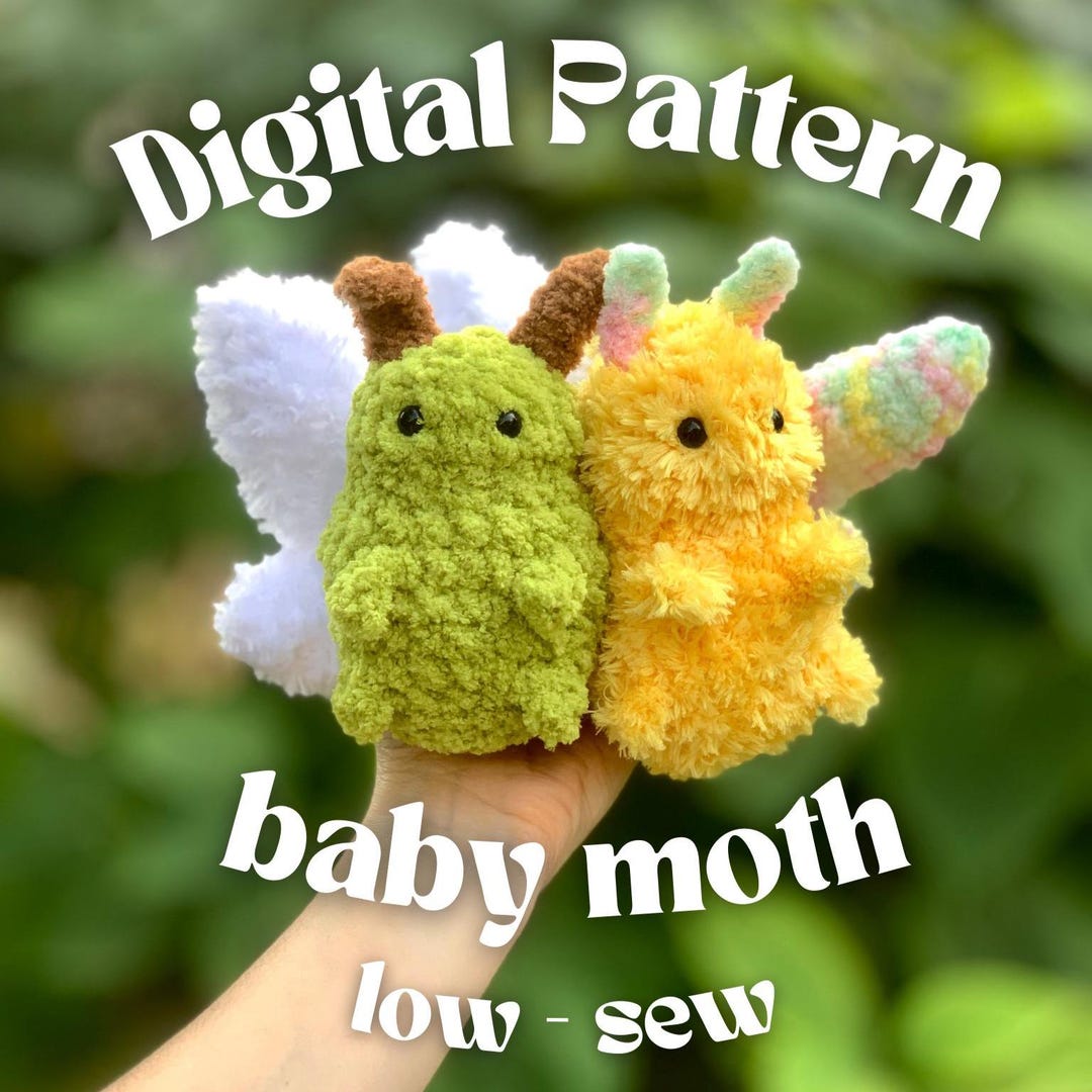 Baby Luna Moth Crochet Pattern, Easy Low Sew Amigurumi Pattern Nosew Crochet Project Crochet ...