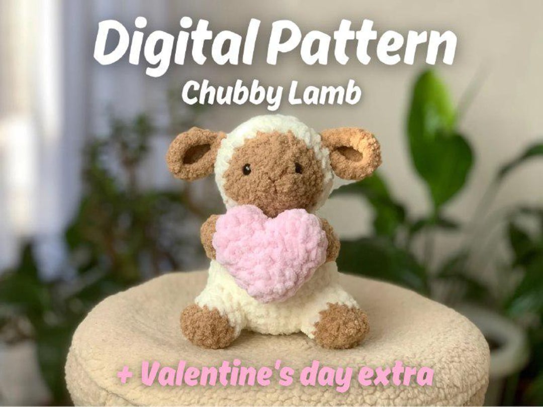 Crochet Pattern Chubby Lamb, Valentines Crochet Pattern, Easy Crochet Pattern Sheep Amigurumi ...