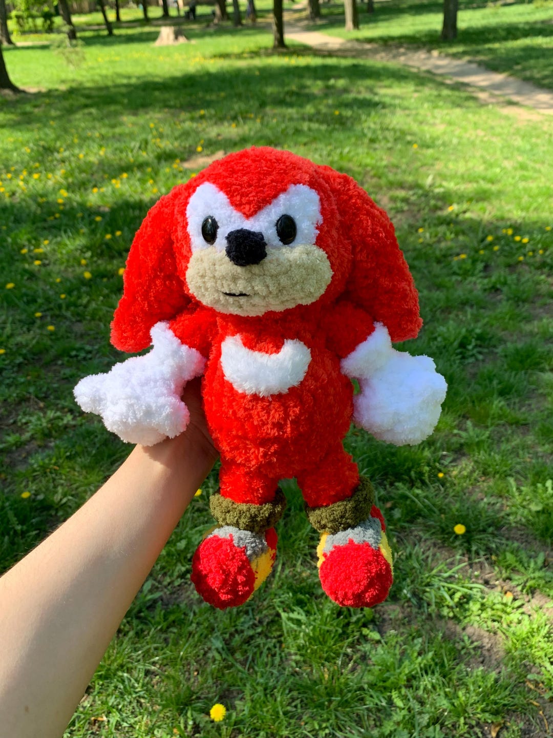 Knuckles the Echidna Plush Handmade Red Echidna Plushie Sonic Plush ...