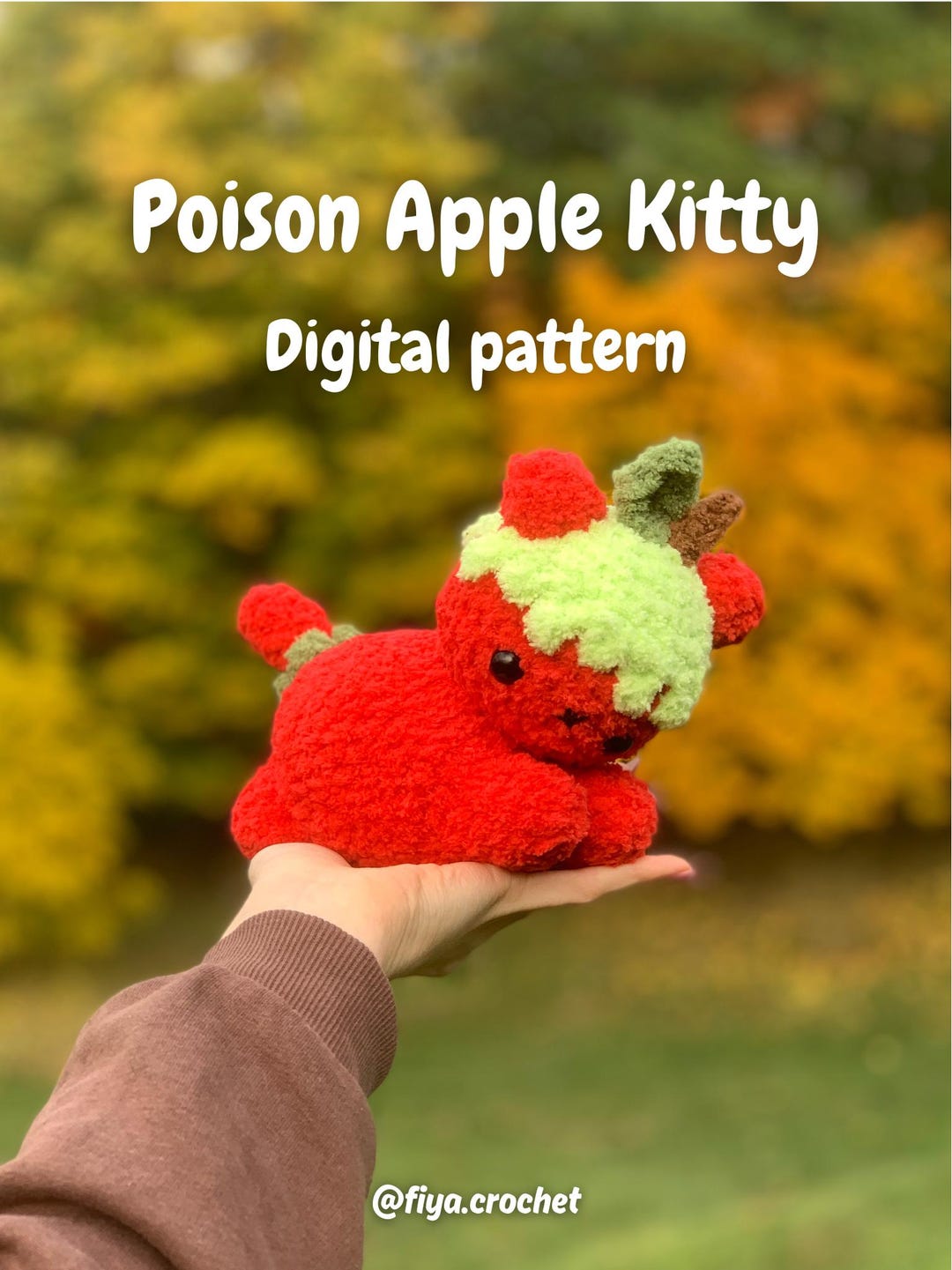 Poison Apple Kitty Crochet Pattern – Easy Halloween Amigurumi Pattern ...