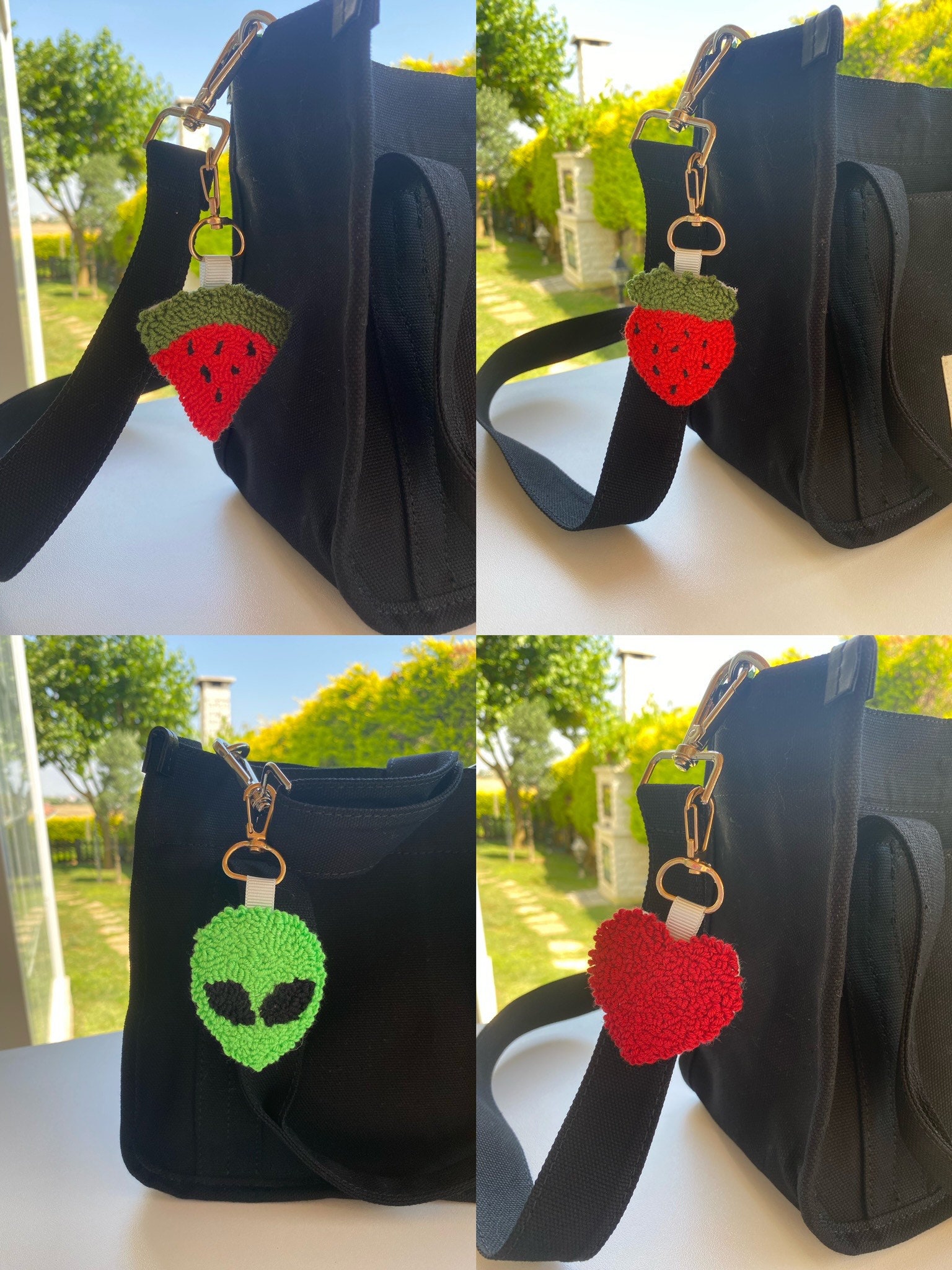 Keychain Charm, Tufted Charm, Punch Keychain, Punch Needle Keychain ...