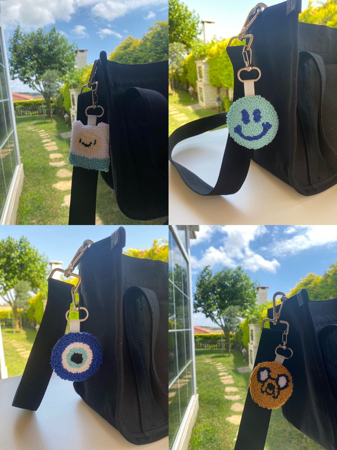 Keychain Charm, Tufted Charm, Punch Keychain, Punch Needle Keychain ...