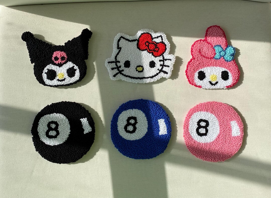 BIG Sale,punch Needle Coaster,hello Kitty & Friends Mug Rug Coasters,8 ...