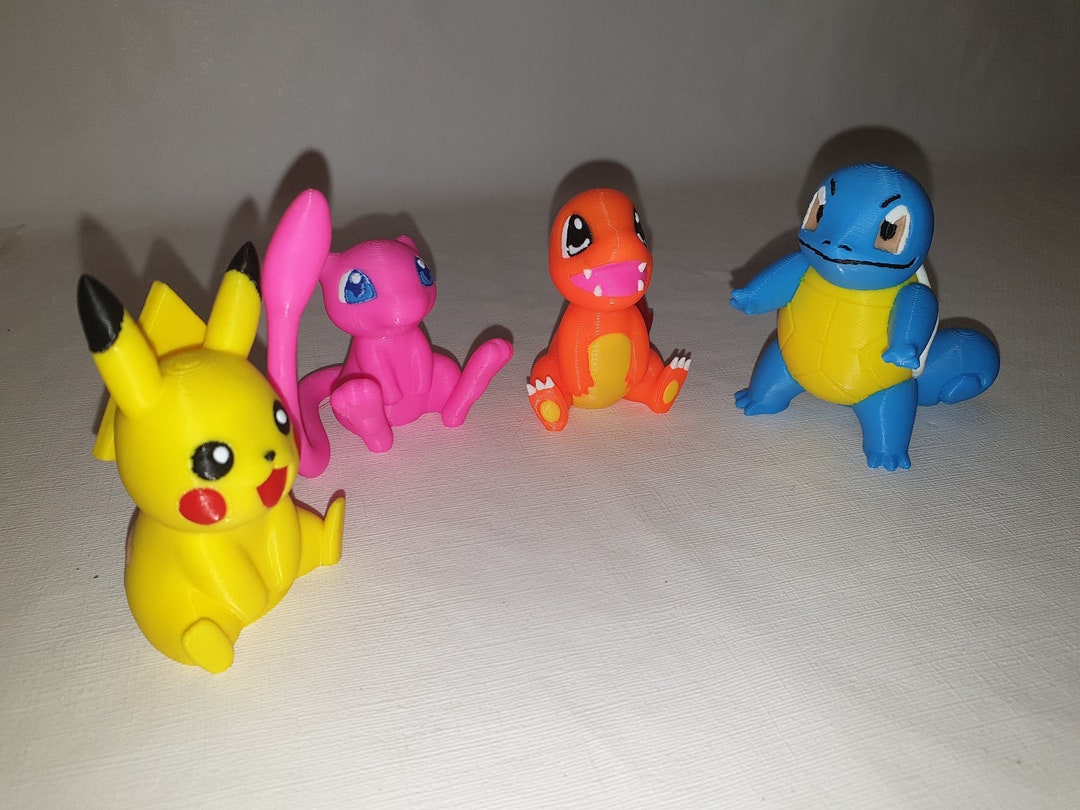 Pack 4 Pokemon, Pikachu, Mew, Charmander and Squirtle, High Quality, No ...