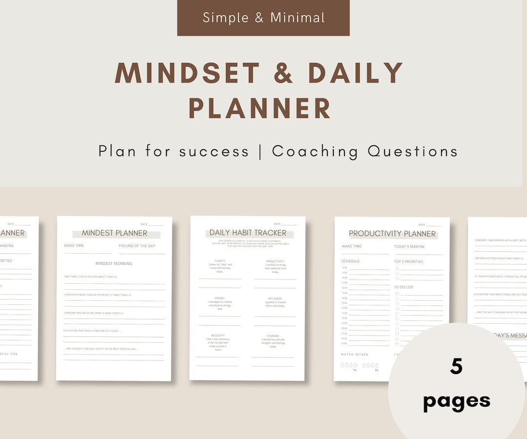 Mindset Planner| Daily Planner | Daily Journal | Coaching Journal ...
