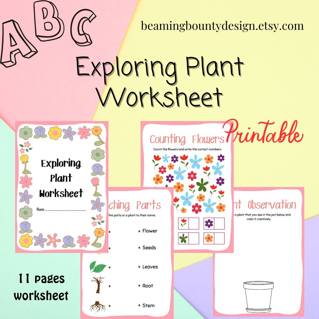 Exploring Plant Worksheet | Kids Fun Worksheet | Worksheet Set With ...