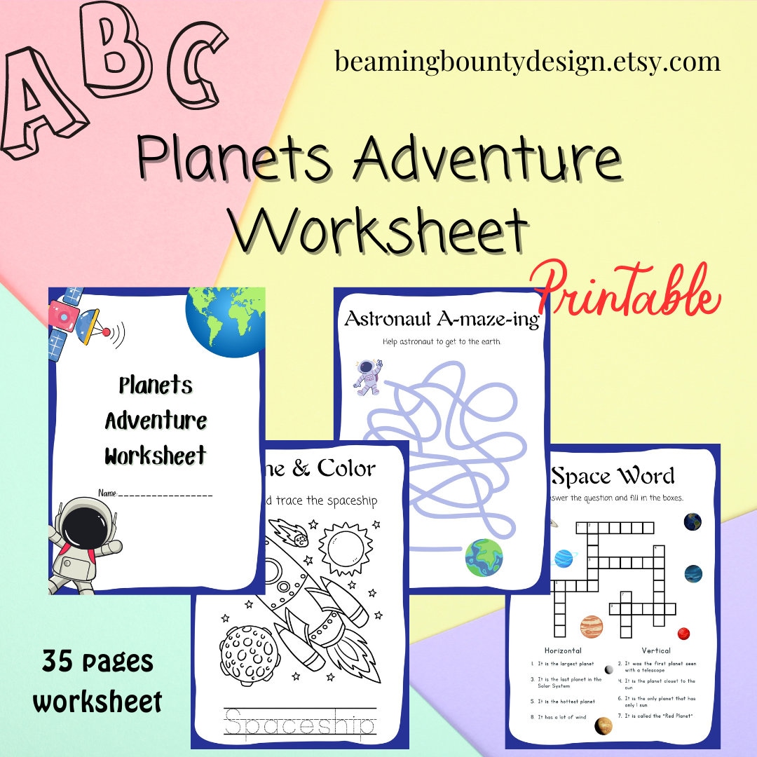 Planet Worksheet Set | Kids Fun Worksheet | Worksheet Set With Answer ...