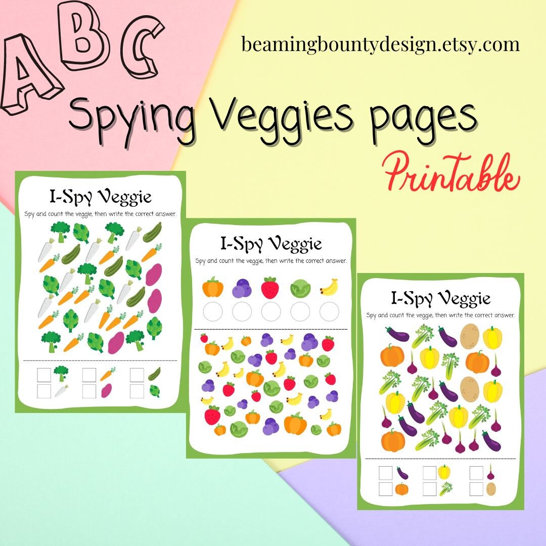Vegetable Worksheet Set Kids Fun Worksheet Worksheet Set With Answer ...
