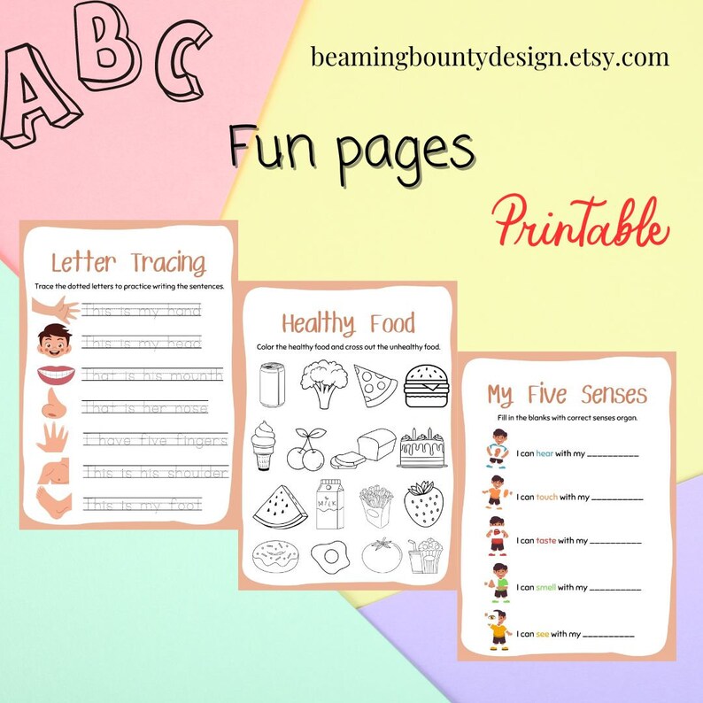Exploring Body Parts Worksheet | Kids Fun Worksheet | Worksheet Set ...