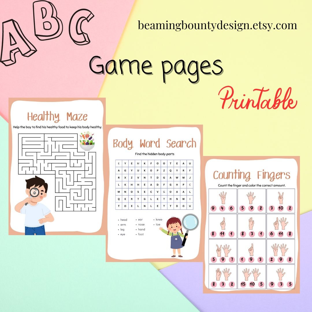 Exploring Body Parts Worksheet | Kids Fun Worksheet | Worksheet Set ...