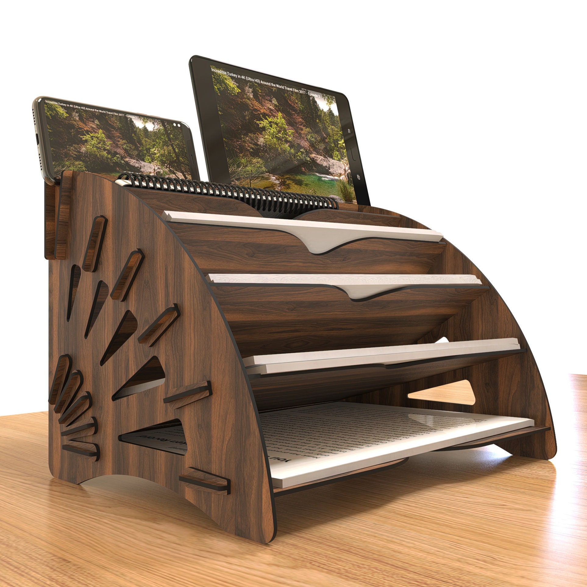 Wooden Desk Organizer, Desk Shelf, Document Holder, Office Accessories ...